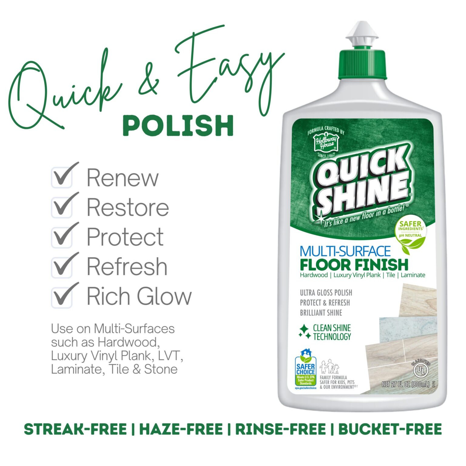 Quick Shine ® Multi-Surface Floor Finish - Quick Shine Floors